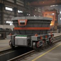 China High Temperature Resistant Ladle Transfer Cart with 20-150 Ton Load Capacity and Battery Powered Rail Guided System for sale
