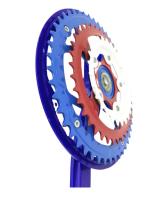 China Blue color Mountain Bicycle chain wheel  and crank 28 38 48 T 165 MM. for sale