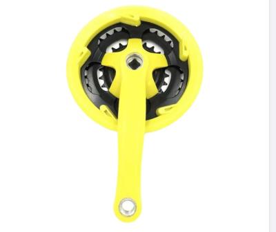 China Yellow Color 3 Speed Mtb Crankset Mountain Bike Sprocket 24 34 42 T * 165MM for sale