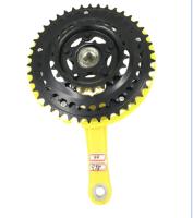 China Yellow Color 3 Speed Mtb Crankset Mountain Bike Sprocket 24 34 42 T * 165MM for sale