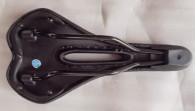 China 250g Black Wide Bike Seat Memory Foam Padding Synthetic Leather Bike Saddle for sale