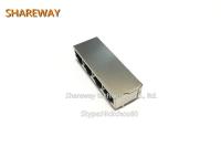 China 2*4 Port RJ45 Female Connector J20-0235NL Low Profile With PCB Board for sale