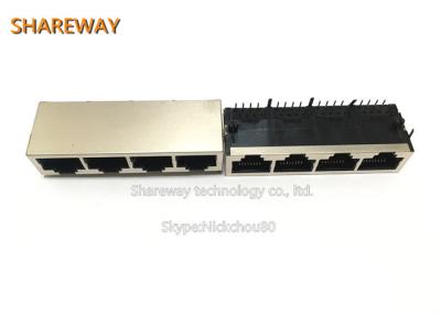China Fast Ethernet RJ45 Modular Jack , J20-0114NL 2*2 PCB Mount RJ45 Jack for sale