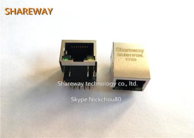 China J0018D21NL RJ45 Modular Jack , 180 Degree Vertical RJ45 Jack UL Approved for sale