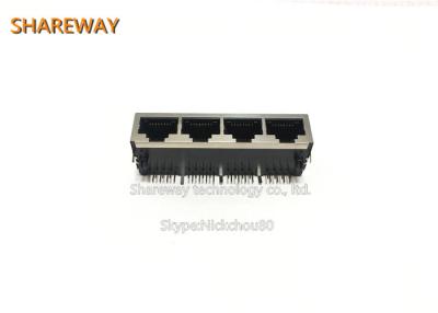 China Low Profile RJ45 PCB Jack Metal Shielded Bending DIP J1N-0004NL With EMI - Finger for sale