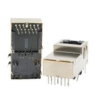 China RJ45 Jack MO 1×1 1G PoE+ (1GPP) 1:1 Transformer Magnetic Connector J1V-U2100NL for sale
