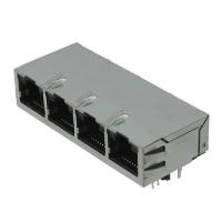 China Length 25.4mm Vertical Rj45 Jack 1X4 Multiple Ports Tab Up RJ45 JXG0-0098NL for sale