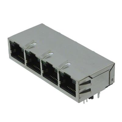 China Length 25.4mm Vertical Rj45 Jack 1X4 Multiple Ports Tab Up RJ45 JXG0-0098NL for sale