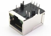 China 7499211121A Tab Down 10 / 100BASE-T Magnetic RJ45 Jack With POE for sale