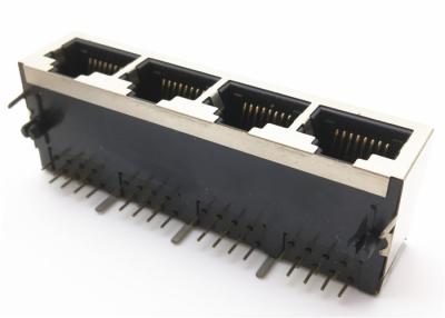 China 7499031120A 10/100BASE-T 1*4 Ports Power Over Ethernet Magnetic RJ45 Jack for sale