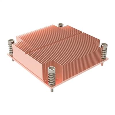 China OEM Skived Fin Heat Sink Passivation Copper CPU Heatsink Customized for sale