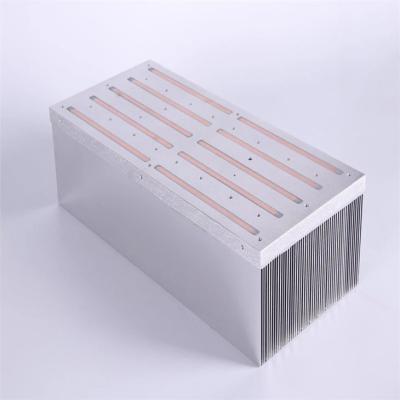 China Aluminum Alloy Skived Fin Radiator Anodizing Wash Surface finish With Heat Pipes for sale