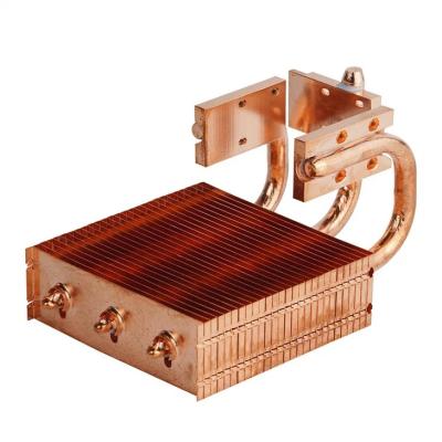 China OEM Copper GPU Heatsink / Soldering Copper Radiator With Heat Pipe for sale