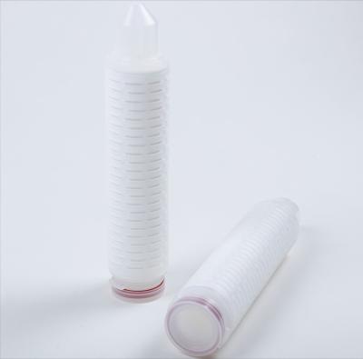 China 10 Inch 1.5μm Glass Fiber Pleated Filter Cartridge for Pharmaceutical Air Prefiltration - 69mm OD, 80°C Max Temperature for sale