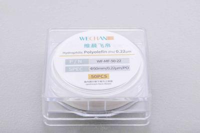 China 50mm 0.22μm PO Nanofiber Membrane Discs for Water and Liquid Prefiltration with High Flow Rate for sale