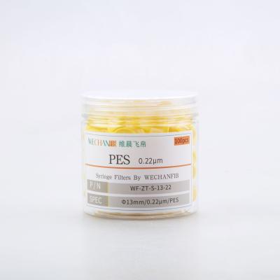 China 0.22μm 25mm PES Syringe Filter Capsules for Water Prefiltration with 4cm² Area and 40ml/min Flow Rate for sale