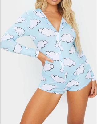 China Breathable Ready To Ship Onesie Fashion Selling Sleepwear Women Summer Hot Selling Sleepwear Women Jumpsuit for sale