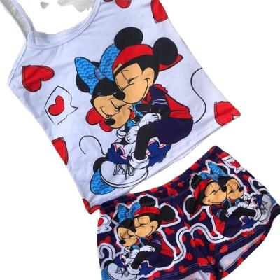 China 2 Piece Breathable Cartoon Pajamas Women's TY Short Sleeve Shorts Sets Women's Sleepwear for sale