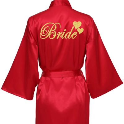 China TY College Student Fashion Sleepwear Custom Women Bride Party Satin Long Robe Women's Breathable Sleepwear for sale