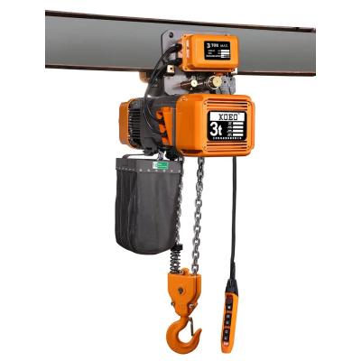 China Double Chain 3 Ton Electric Hoist Single Speed Chain Electric Hoists Traveling Type EQ03-02Y for sale