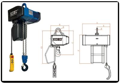 China 380V Heavy Duty Electric Chain Hoist DAT Alloy 5 Ton Electric Hoist 3 Phase 6m Lift for sale