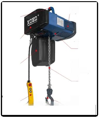 China 380V Industrial Electric Hoist DAT Alloy Chain Overload Protection Hoist 2 Ton IP55 Motor for sale
