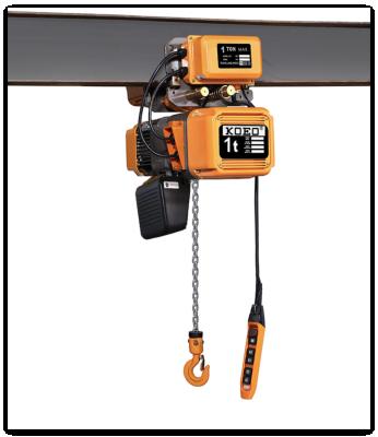 China 1 Ton Monorail Trolley Hoist Dual Speed Electric Trolley Hoist M5 IP55 Friction Clutch Single Chain for sale
