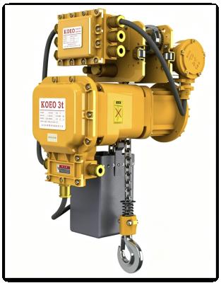 China G80 Chain Explosion Proof Electric Hoist Exd II BT4 Motorized Trolley Hoist 3 Ton 9m Lift 4 Fall for sale