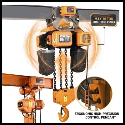 China Fixed Mount Industrial Electric Hoist 10 Ton G80 Chain Heavy Lifting Hoist 380V for sale