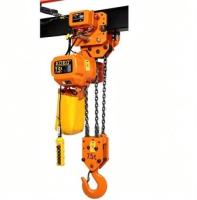 China 7500kg Lifting Chain Hoists 3 Falls G80 Chain Electric Hoist With Trolley for sale