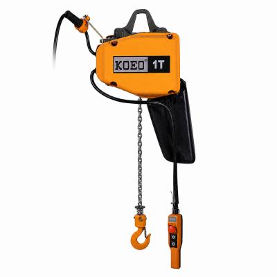 China Remote Control Wireless Electric Hoist Low Headroom 1 Ton Electric Chain Hoists G80 Chain for sale