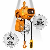 China 3T 3 Phase Electric Chain Hoist Traveling Type Dual Chain Hoist 3.0KW for sale