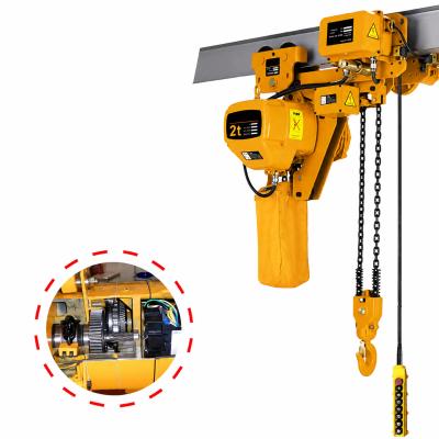 China 2 Ton Electric Lifting Hoists Dual Speed Motorized Trolley Hoist Compact Design for sale