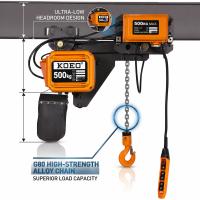 China G80 Chain Small Electric Hoists 380V Ultra Low Headroom IP55 Motor Space Saving Design for sale