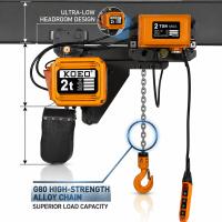 China Custom Electrical Chain Hoists 2 Ton Ultra Low Headroom Hoist 1.5KW for sale