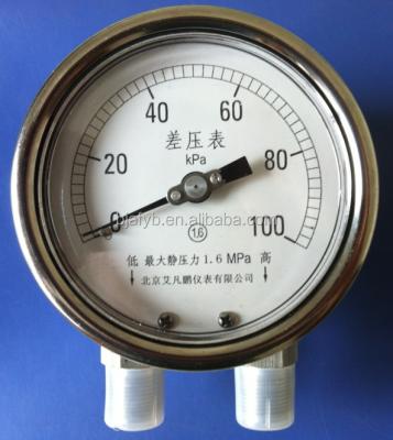 China Double-strength Glass Window Stainless Steel Differential Pressure Gauge for Industrial for sale