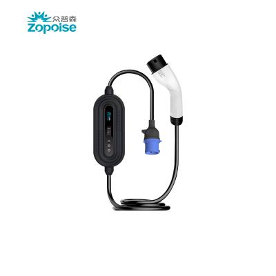 China ZA17 Portable EV Charger 9.6kW 40A with 5M 7M 10M Cable OLED Display IP66 for sale