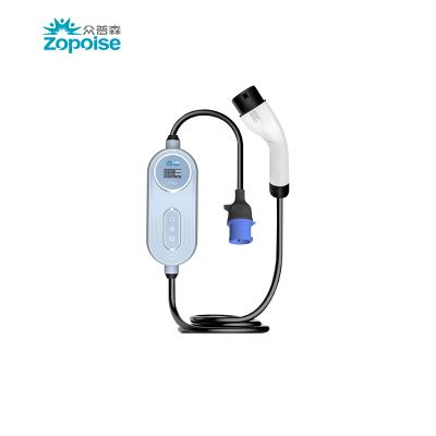 China ZA19 Portable EV Charger Type1 1.9 Inch LCD Display 5 Meter Cable 7kW 32A for sale