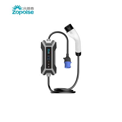 China 1.3 Inch OLED Display Portable EV Charger ZA08 7kW 32A with Remote O&M Platform for sale