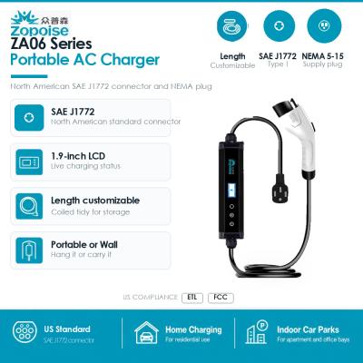 China ZA06 US Edition – Portable EV Charger for sale