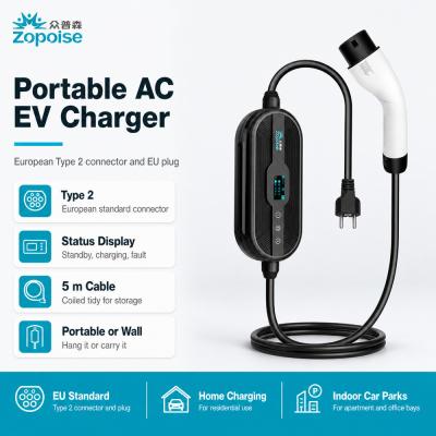 China ZA05 Global Portable EV Charger – Type 1 & Type 2, ETL & CE, Intelligent Temp Control for sale