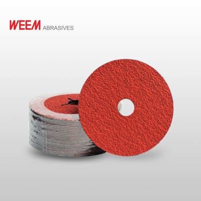 China WEEM 6216 Ceramic Alumina Fiber Disc with Fluoride Coating - 0.8mm Backing, 1600mm Width, P24-P120 Grit Range for sale