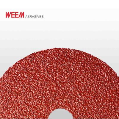 China WEEM 2216-01 100mm x 22mm Aluminum Oxide Sanding Discs P24-P120 Grit for Angle Grinders for sale