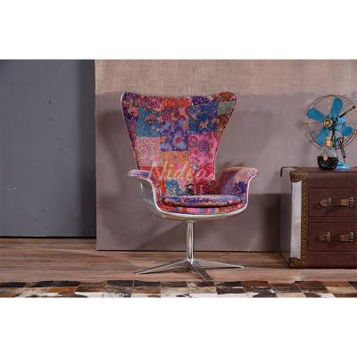 China Nidea #8838 Industrial Style Single Egg Chair Red Wine  Bar New Office Living Room Bedroom Aluminum Leather Rivet Swivel Adjustable for sale