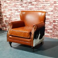 China Nidea #8818 Antique Leather Chesterfield Club Lounge Sofa Chair Handmade Living Room Furniture Modern Classic Design for sale