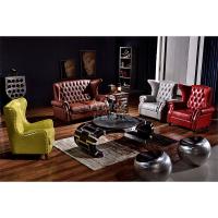 China Nidea #8939 Customized Retro Traditional Living Room Genuine Leather Chesterfield Corner Sofa Set with Sponge Filling for Hotel & Villa Use for sale