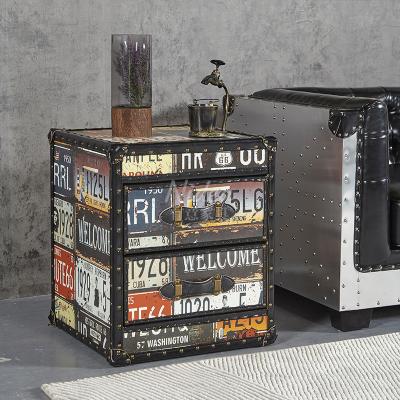 China Nidea #313 Handcrafted Durable Multi-Purpose Vintage Wood Antique Home Furniture Living Room Cabinet Retro License Plate Design Featuring for sale