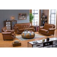 China Nidea #8977 Luxury Genuine Leather Sofa Set with American Design Comfortable & Durable Sponge Filled Sofa for Home Hotel & Villa Use for sale