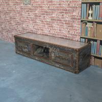 China Nidea #8604 Retro Industrial Wood TV Stand with Vintage Design 2 Drawers Handmade & Durable for sale