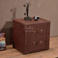 China Nidea #8502 Vintage Leather Trunk Cabinet-Handmade Durable Multifunction  Lounge Pub Club Studio Furniture for sale